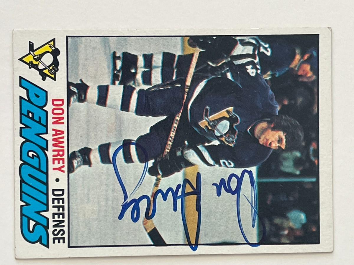 Pittsburgh Penguins Don Awrey 1977 Topps #137 signed trading card ...