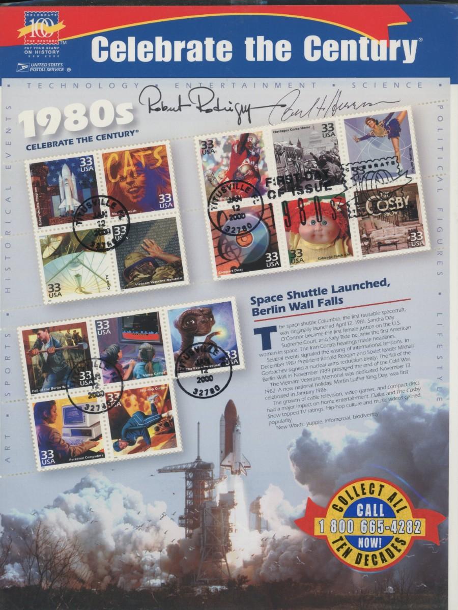 USPS Signed Celebrate The Century 1980s - Sheet of Fifteen Stamps ...