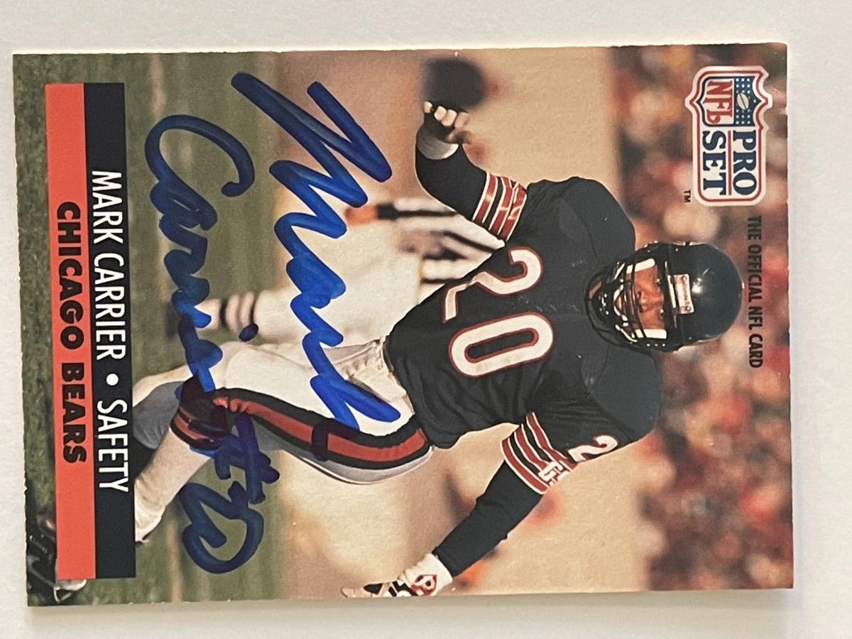 Chicago Bears Mark Carrier 1991 NFL #101 signed trading card ...