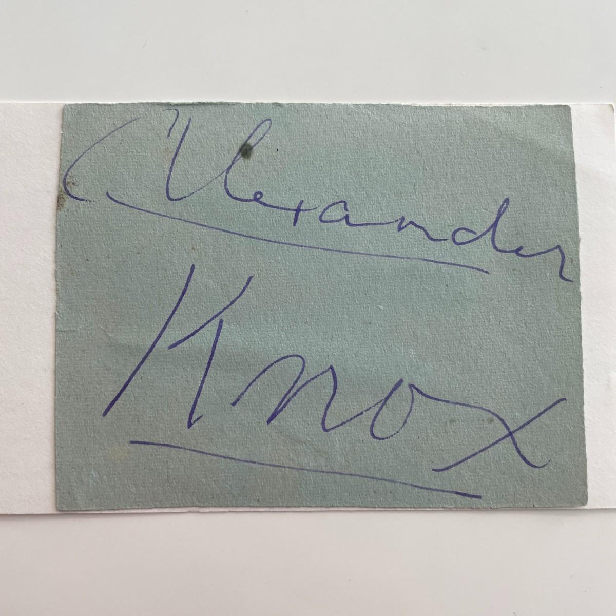 Alexander Knox original signature | EstateSales.org