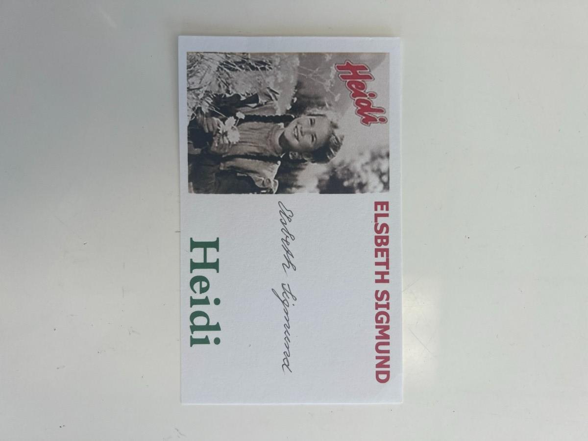 Heidi star Elisabeth Sigmund original signature | EstateSales.org