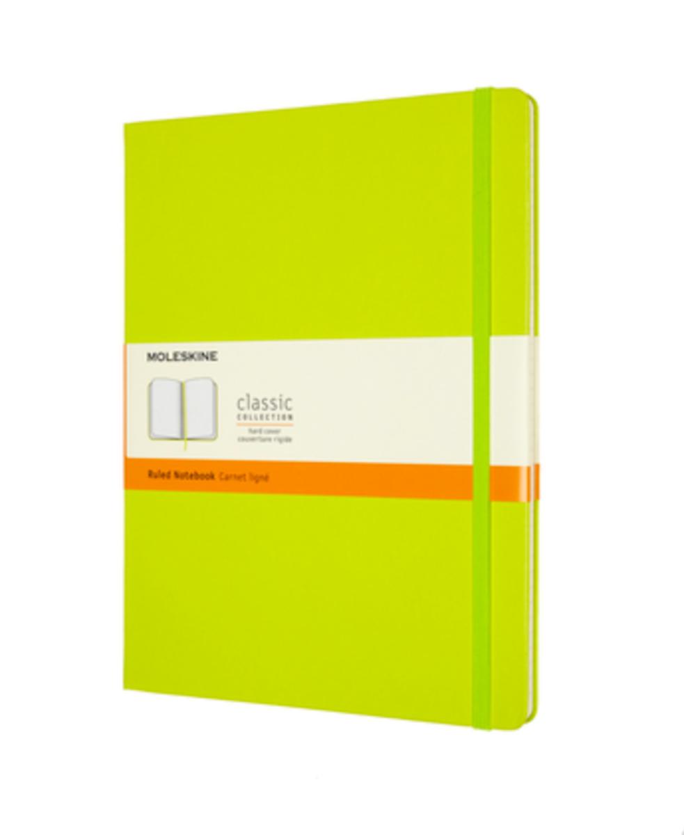 Moleskine Classic Notebook, Extra Large, Ruled, Lemon Green, Hard Cover ...