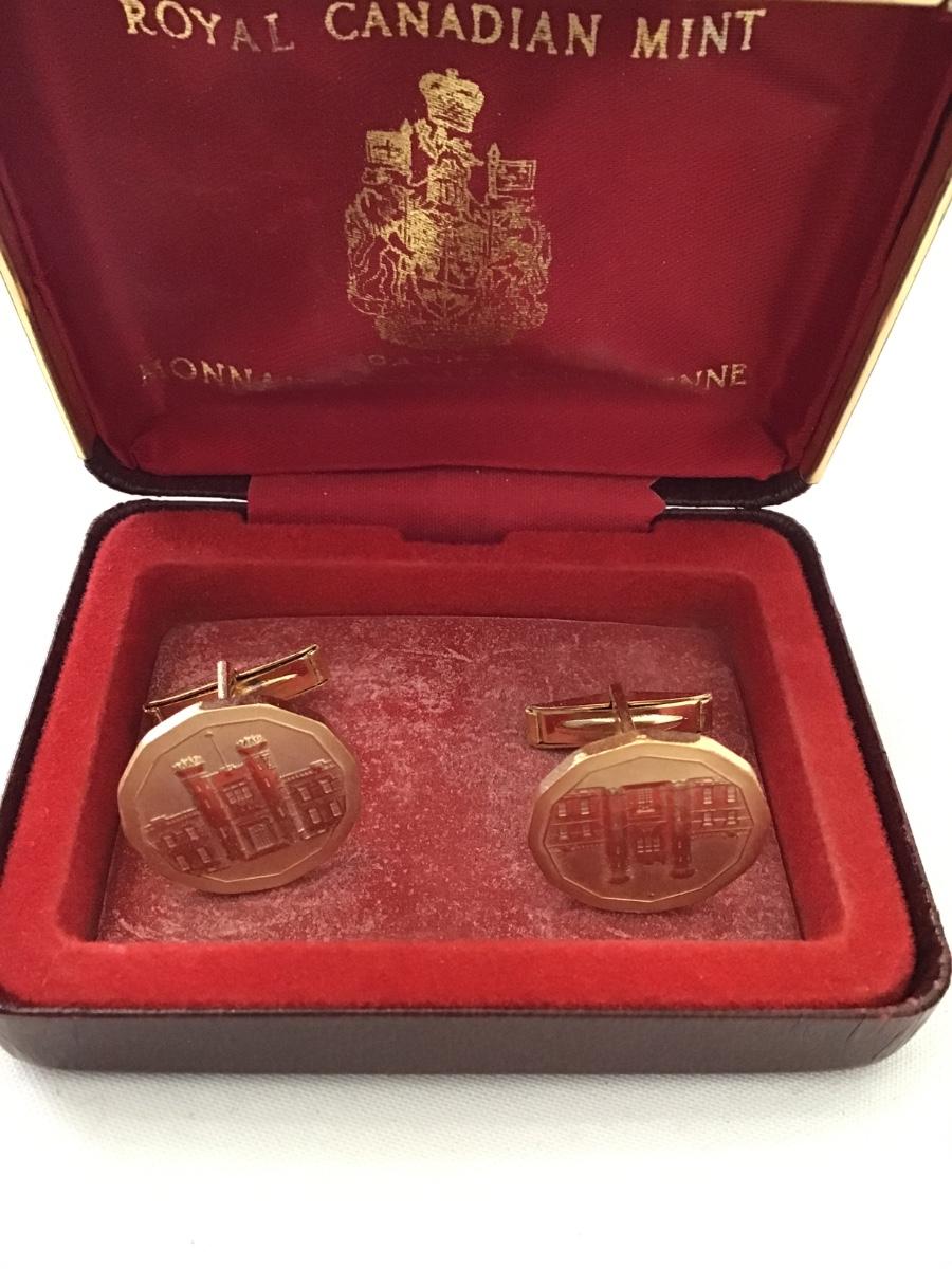Royal Canadian mint gold tone, cufflinks vintage | EstateSales.org