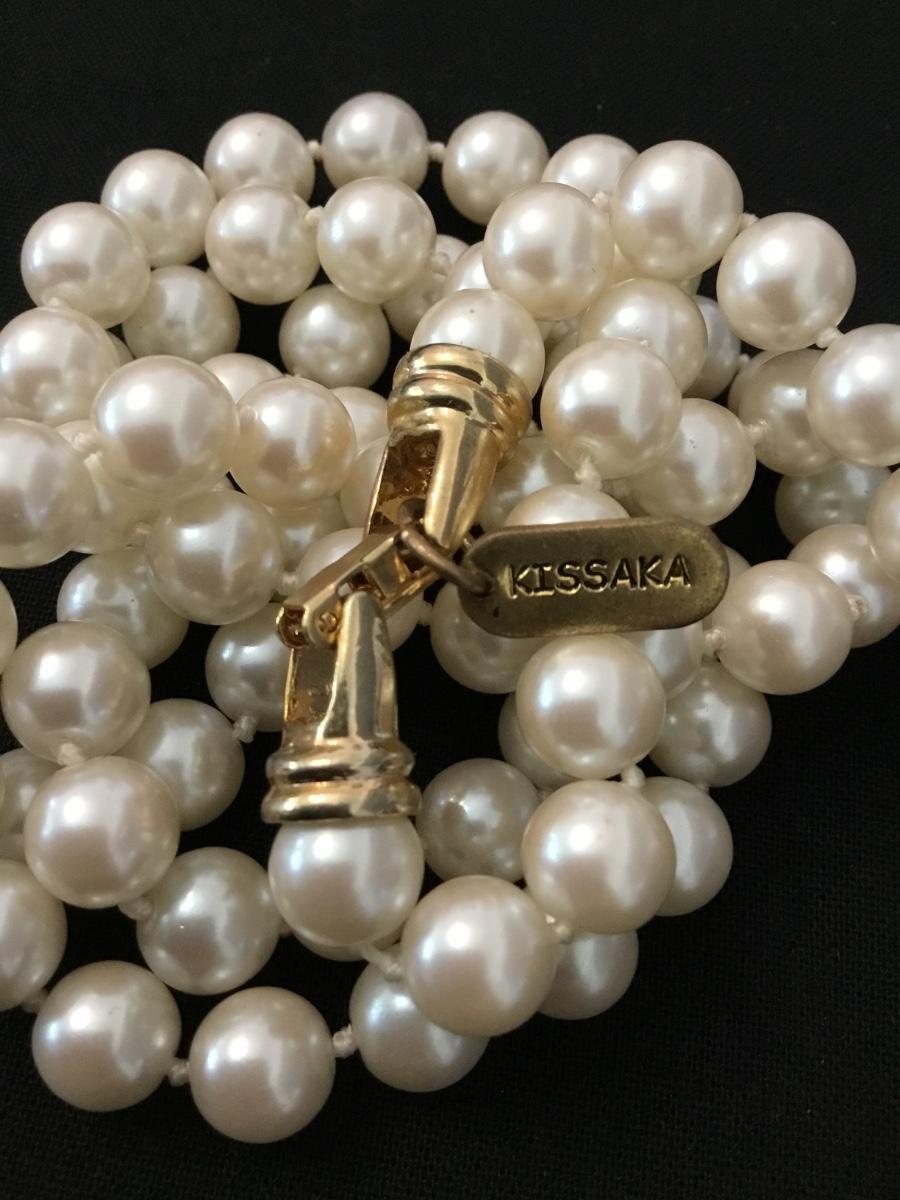 Beautiful vintage KISSAKA hand knotted glass, faux pearl necklace ...