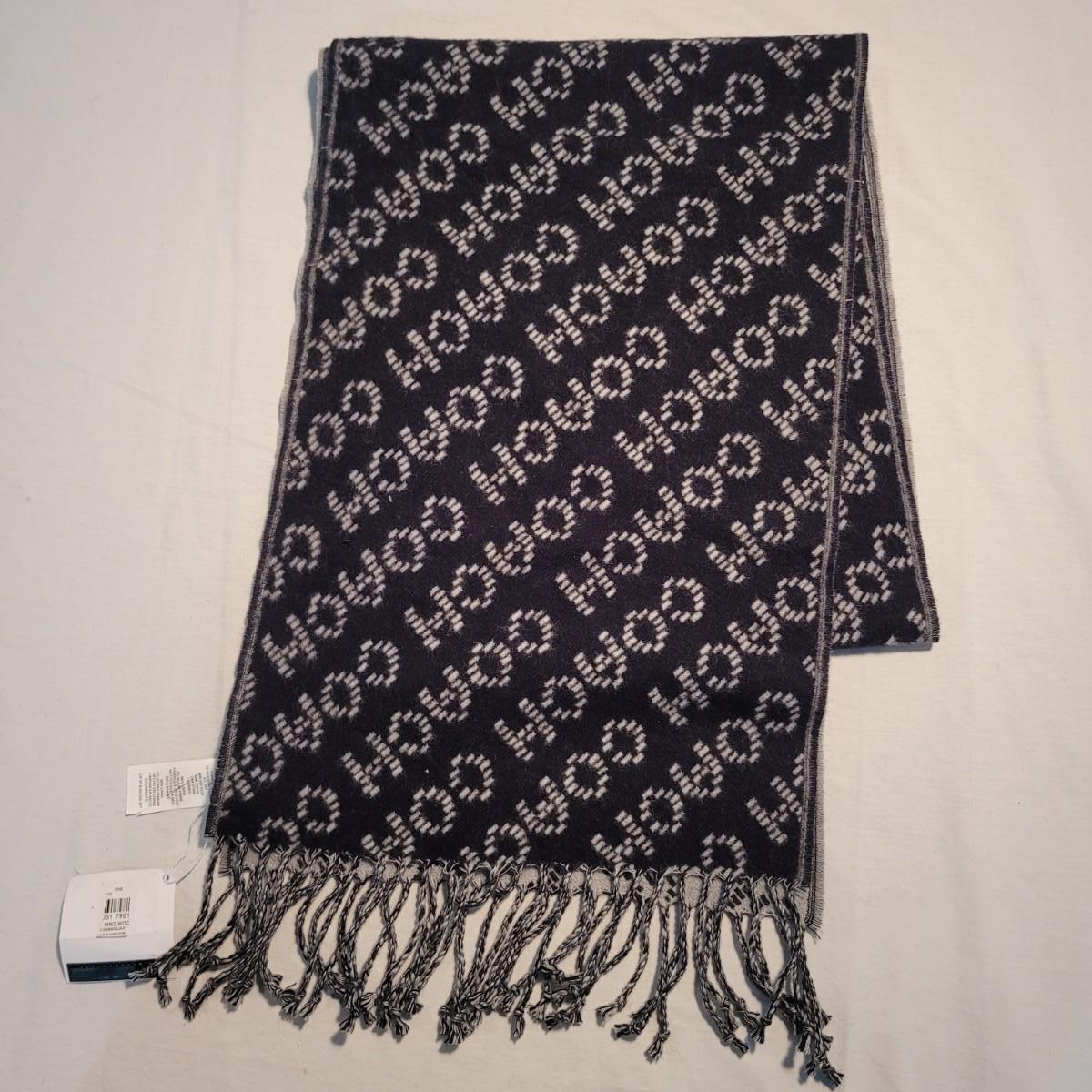 Coach Signature Logo Black & White Wool Scarf | EstateSales.org