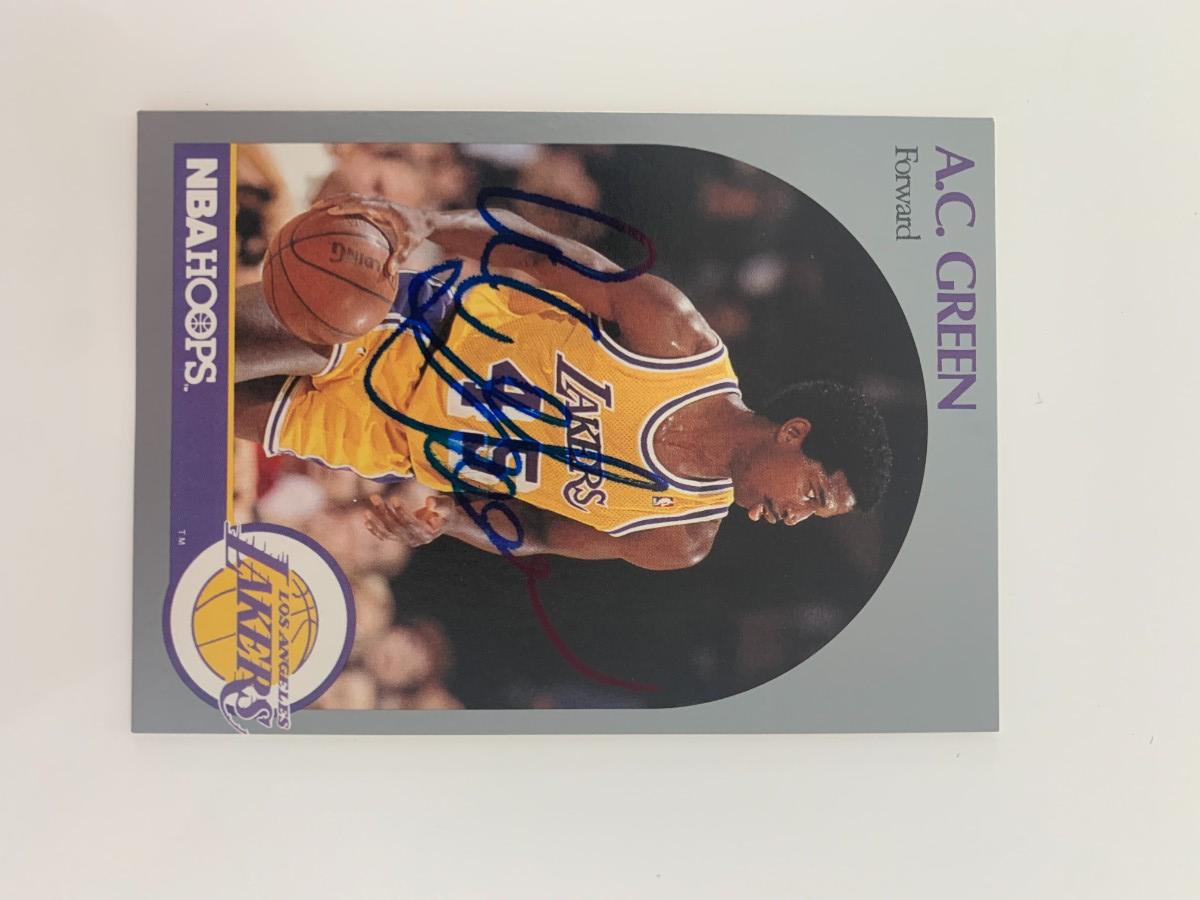 A.C. Green signed basketball card | EstateSales.org