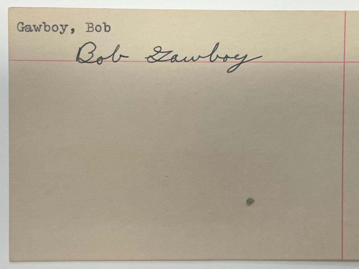 Swimming champion Bob Gawboy autograph note | EstateSales.org