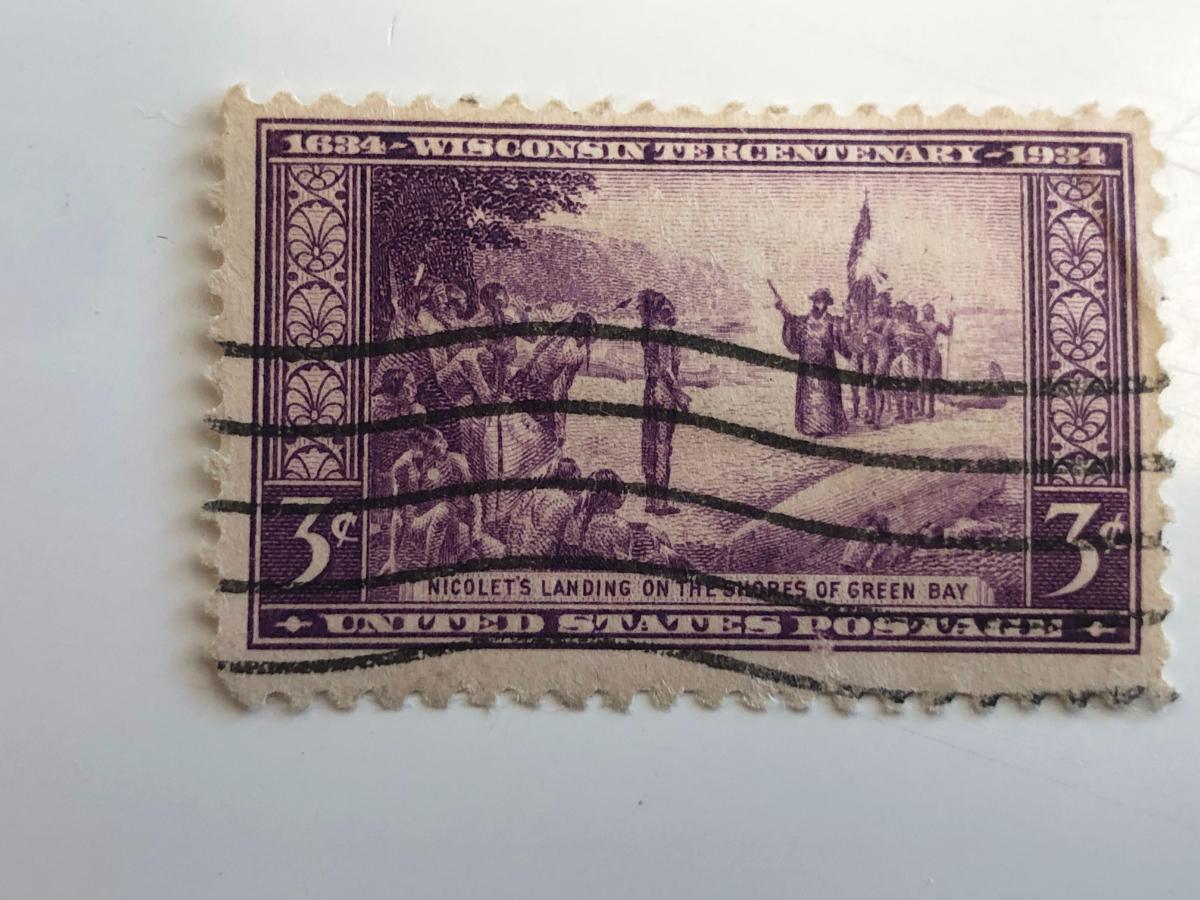1934 3c Wisconsin Tercentenary Stamp | EstateSales.org