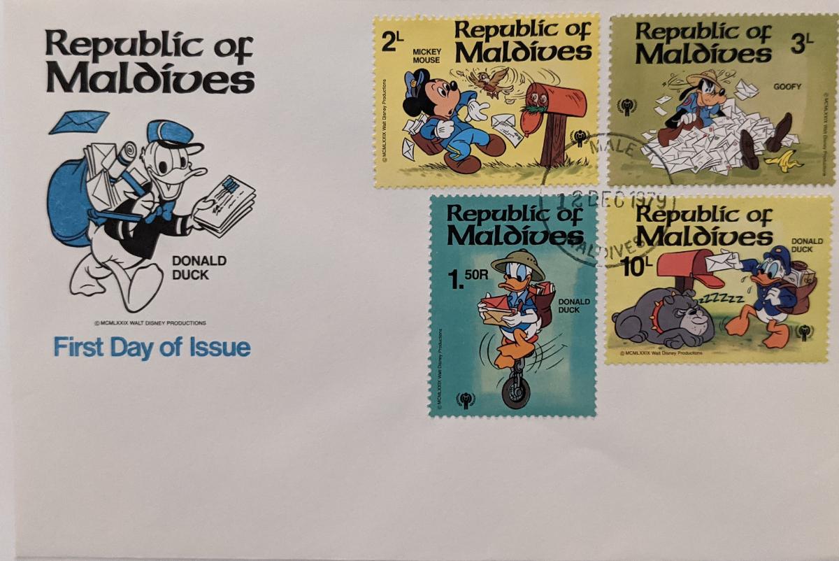 Maldives 1979 Disney Characters First Day Cover | EstateSales.org