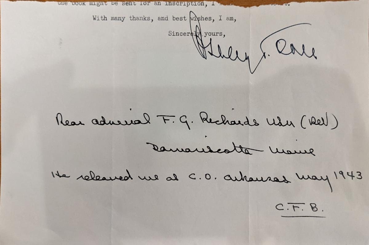 WW2 Admiral F.G. Richards Original Signature | EstateSales.org