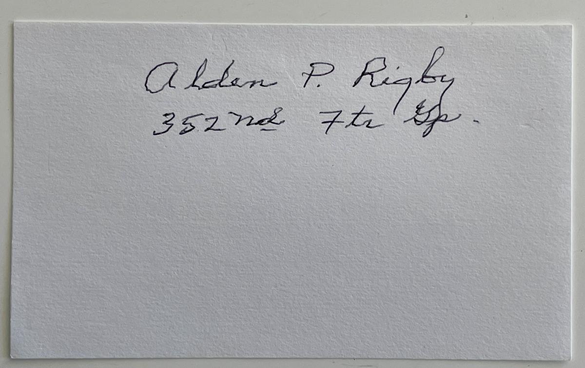 WW2 pilot Alden P. Rigby signature cut | EstateSales.org