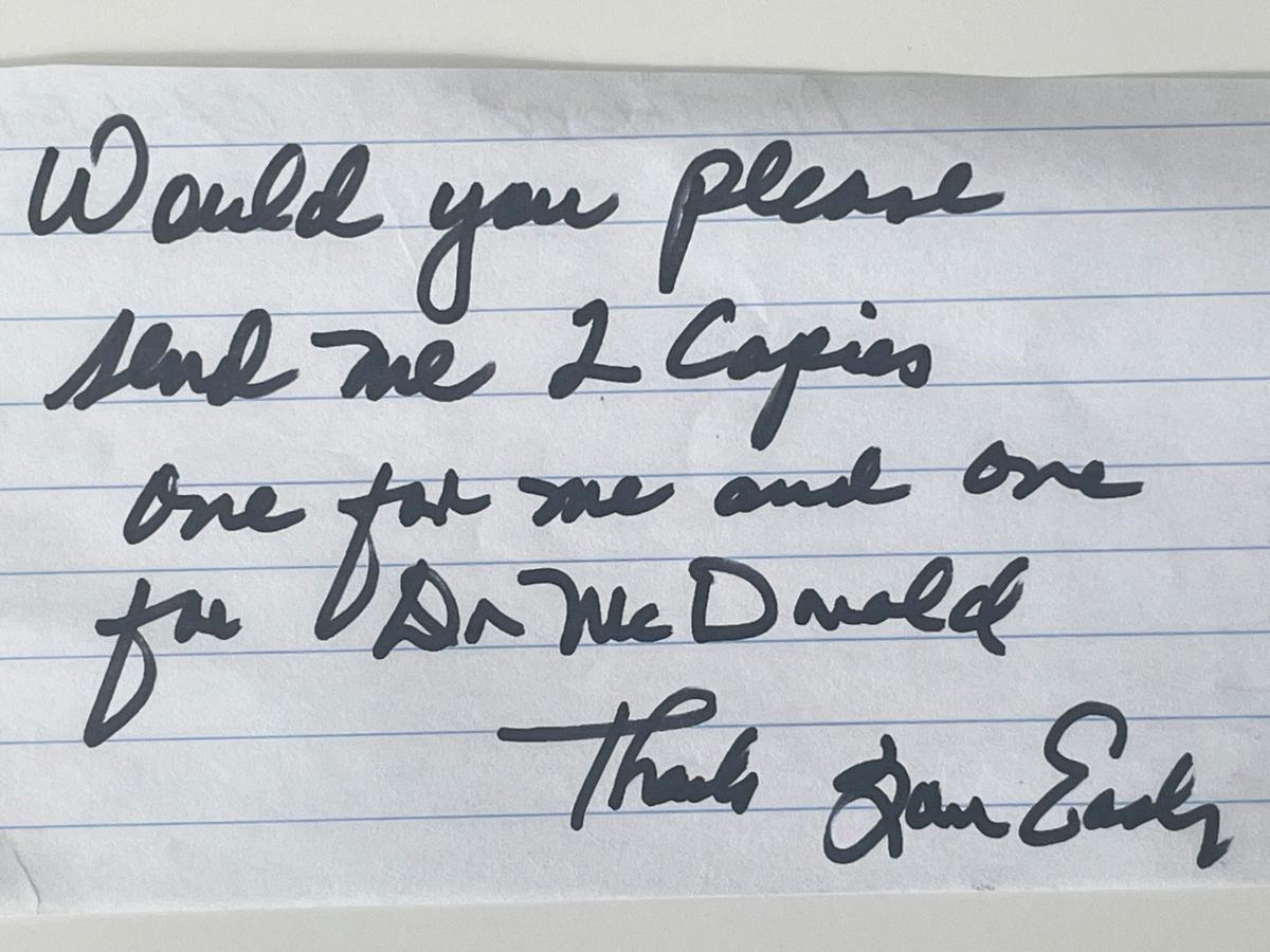 Dr Thomas Gasley signed note | EstateSales.org
