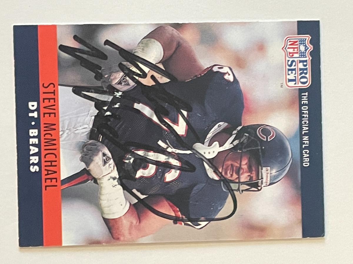 Chicago Bears Steve McMichael 1990 NFL #54 signed trading card ...