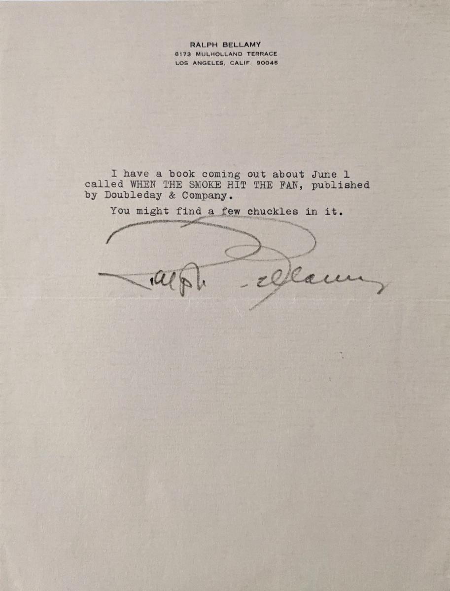 Ralph Bellamy printed signature | EstateSales.org