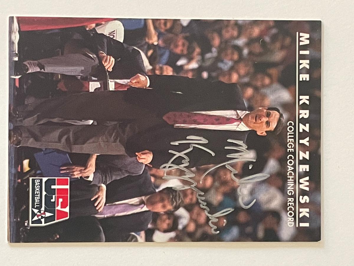 NCAA Coach Mike Krzyzewski 1992 Skybox #96 signed trading card ...