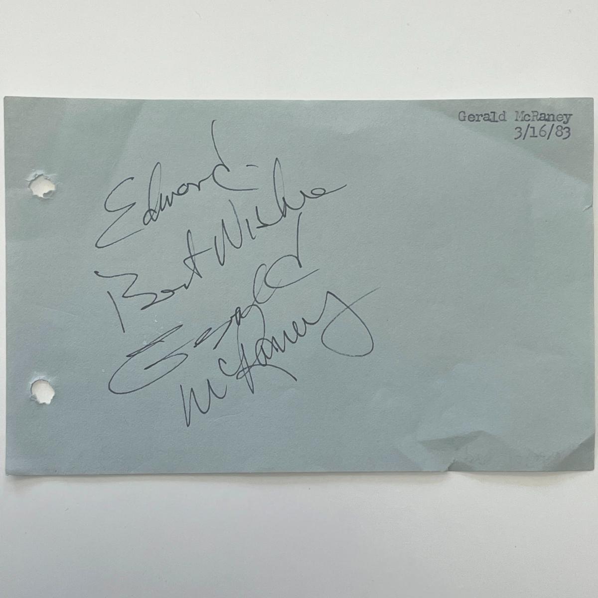 Gerald McRaney original signature | EstateSales.org