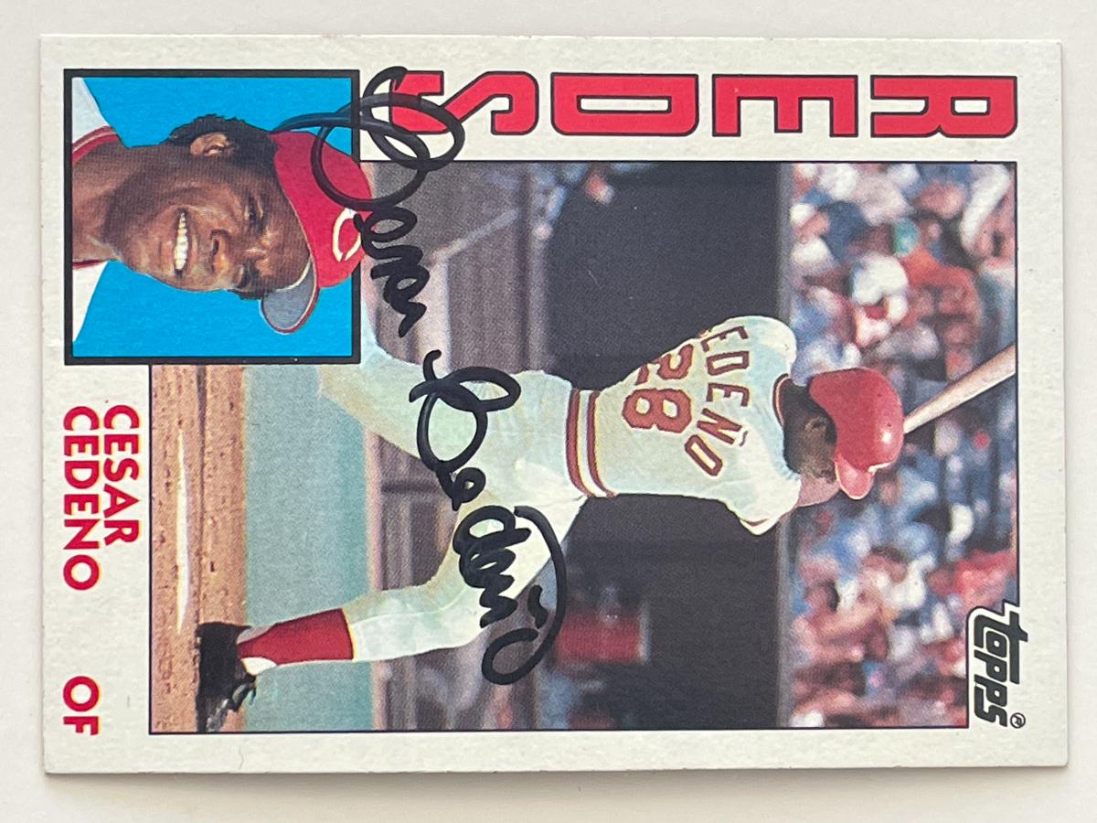 Cincinnati Reds César Cedeño 1984 Topps signed trading card ...