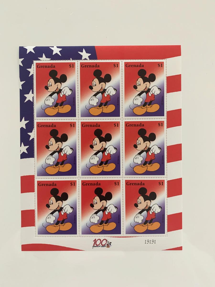 Grenada 1$ Mickey Mouse Stamp Set | EstateSales.org