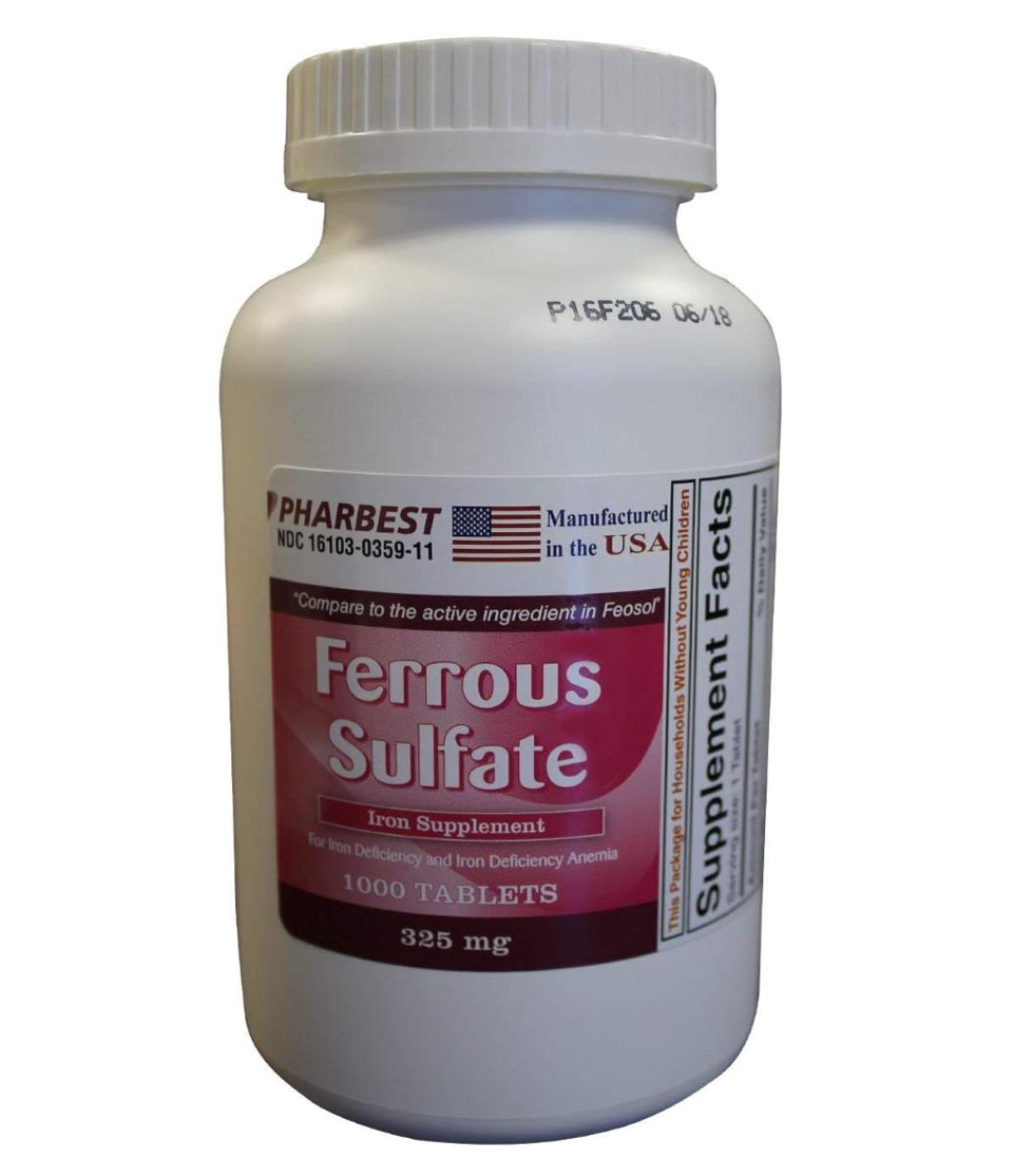 Ferrous Sulfate 325 mg Tablets, 1000 Count | EstateSales.org