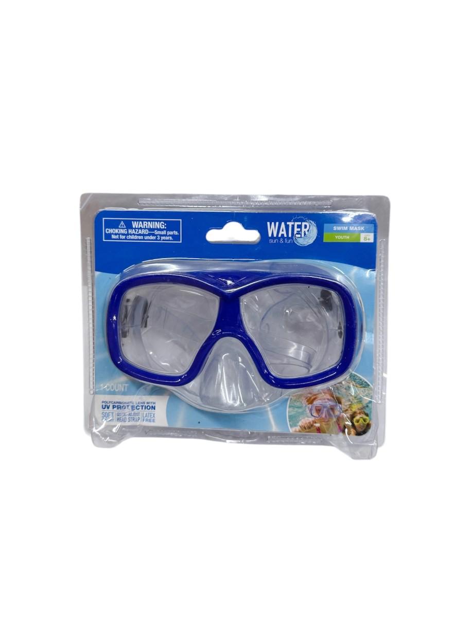 Youth 8+ Blue Water Fun & Sun Watersport Swim Mask UV Protection Latex ...