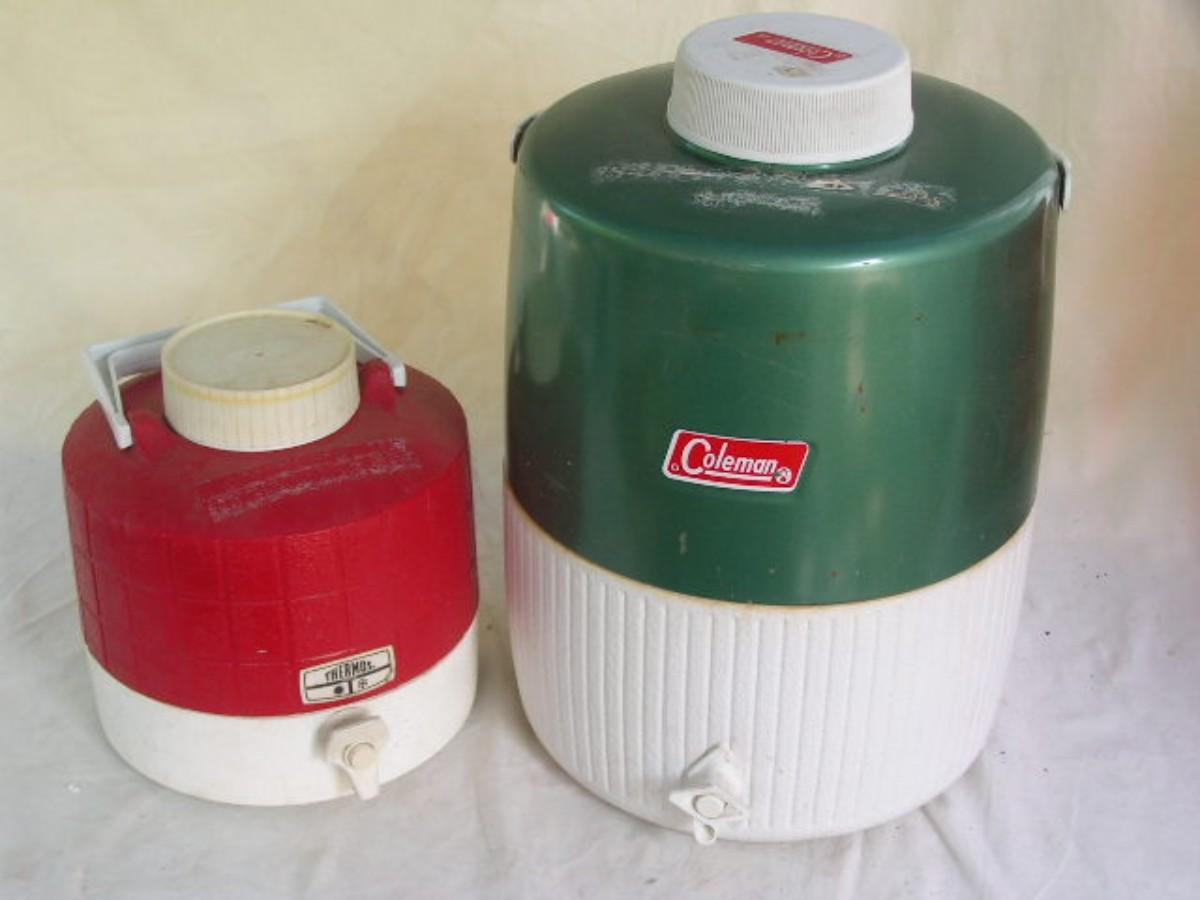 Two water coolers. 1 Thermos brand, 1 Coleman brand. Both clean inside ...