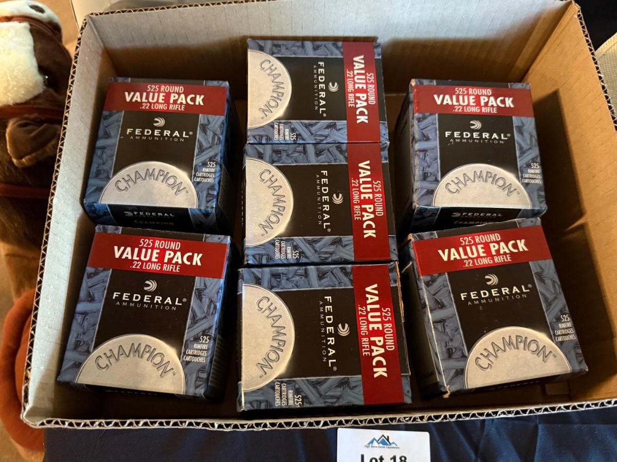 7 Boxes of 22 long rifle Ammo by Federal over 3500 rounds | EstateSales.org