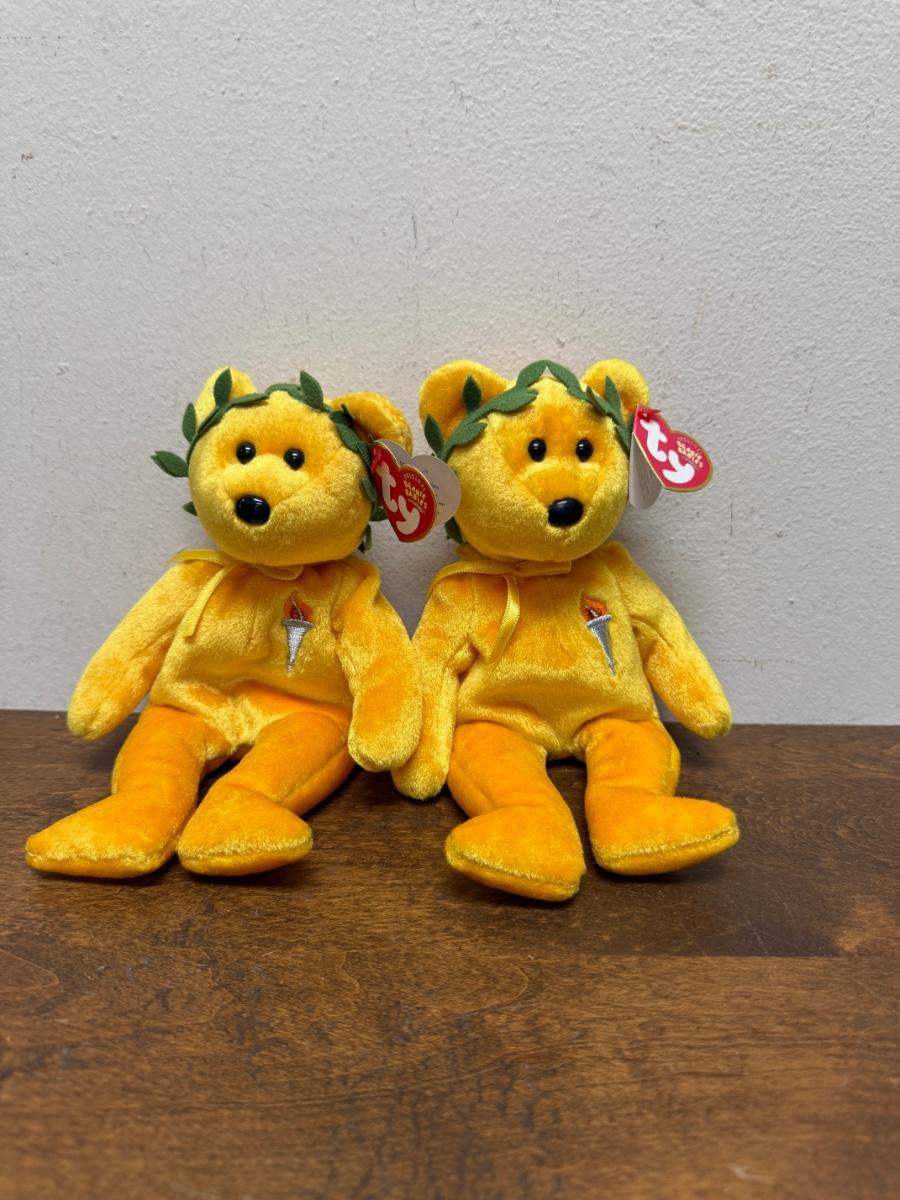 (2) Ty Beanie Baby: Victory the Olympics Bear Stuffed Animal ...
