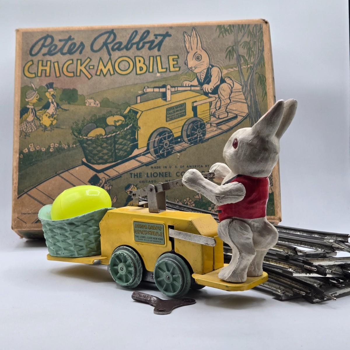 LOT 5: Vintage Lionel Peter Rabbit Chick-Mobile Wind-up Toy with ...