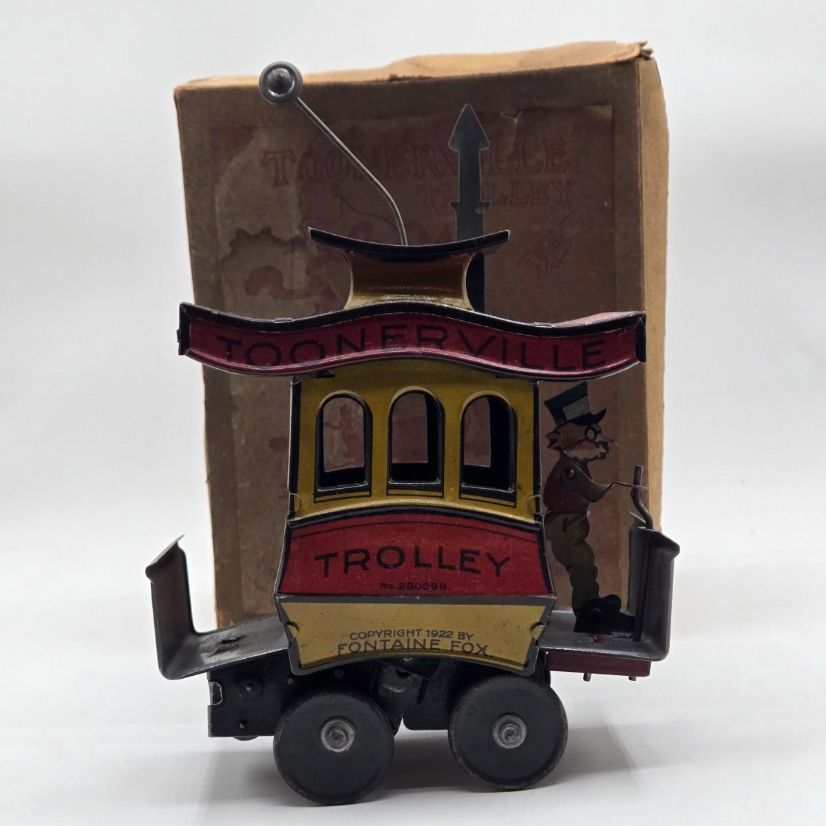Lot 1: Vintage Tin Wind-up Toy Known as Toonerville Trolley with ...