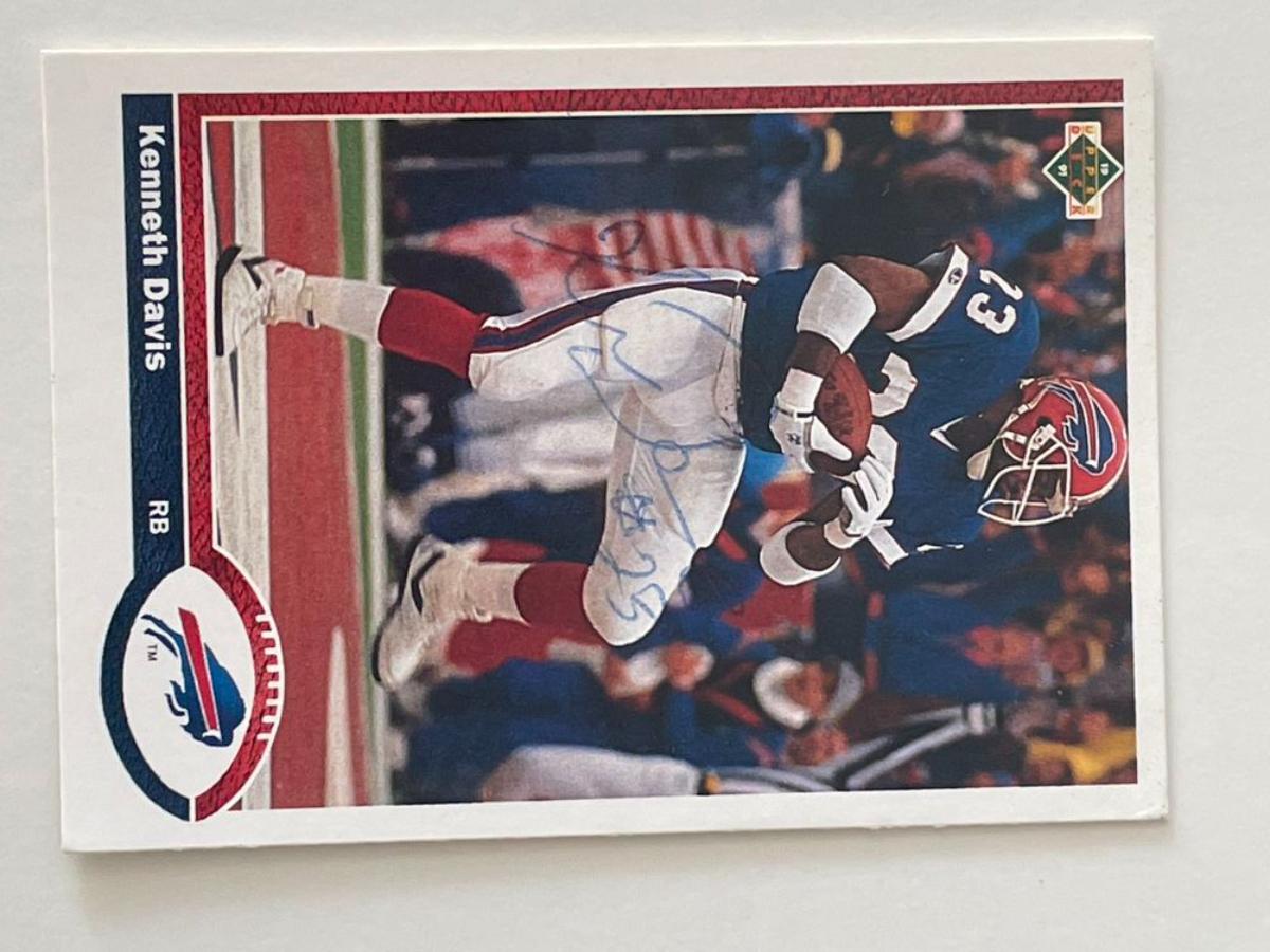 Buffalo Bills Kenneth Davis 1991 Upper Deck #192 signed trading card ...