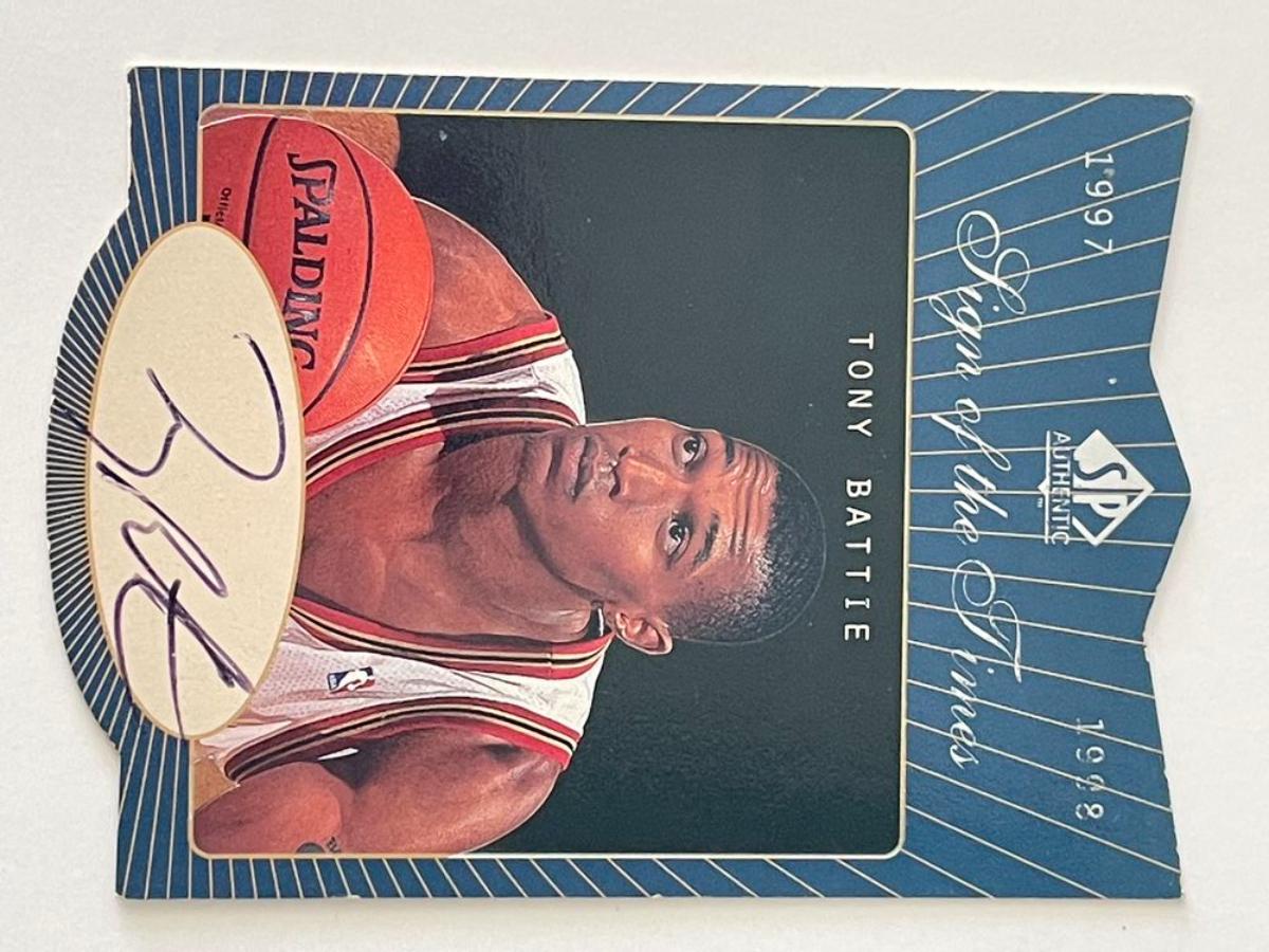 Denver Nuggets Tony Battie 1997-98 SP Authentic signed trading card ...
