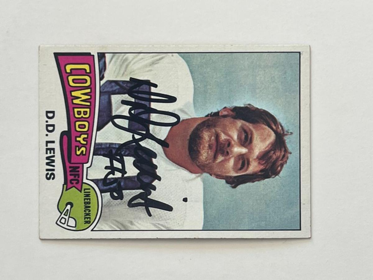 Dallas Cowboys D.D Lewis 1975 Topps #118 signed trading card ...