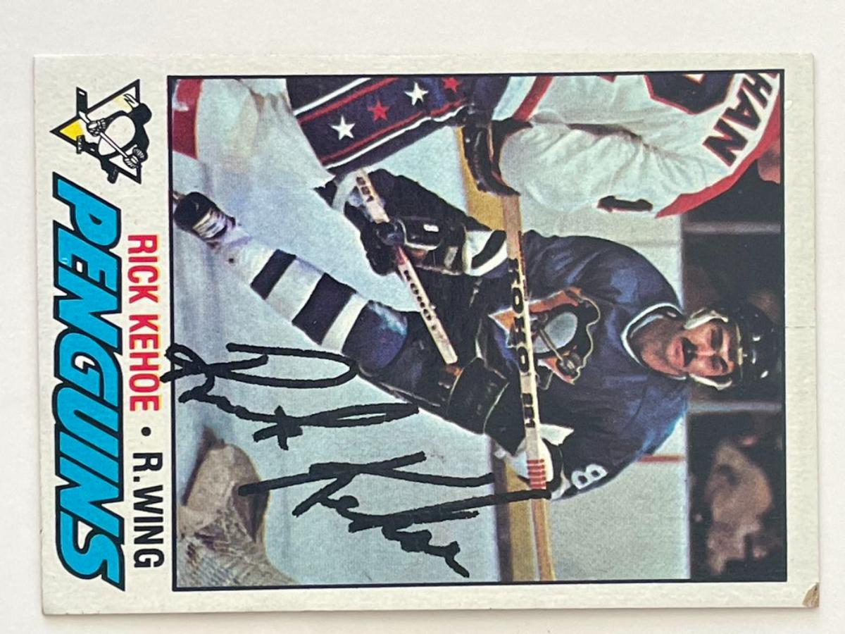 Pittsburgh Penguins Rick Kehoe 1977 Topps #33 signed trading card ...