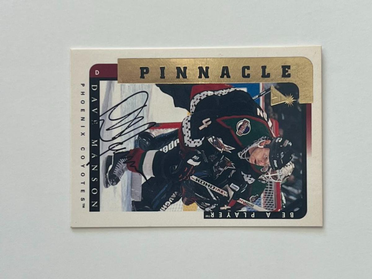 Phoenix Coyotes Dave Manson 1997 Pinnacle #57 signed trading card ...