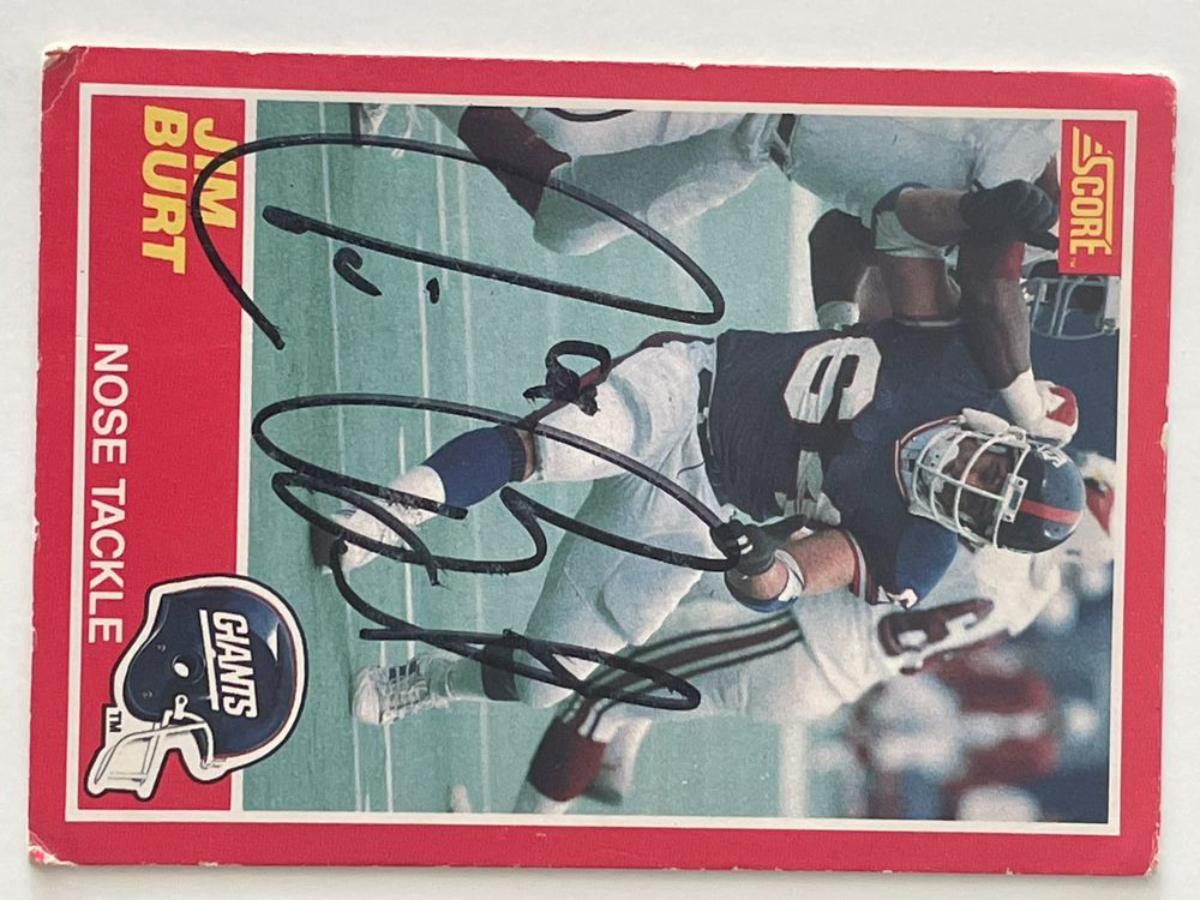 New York Giants Jim Burt 1989 Score #138 signed card | EstateSales.org