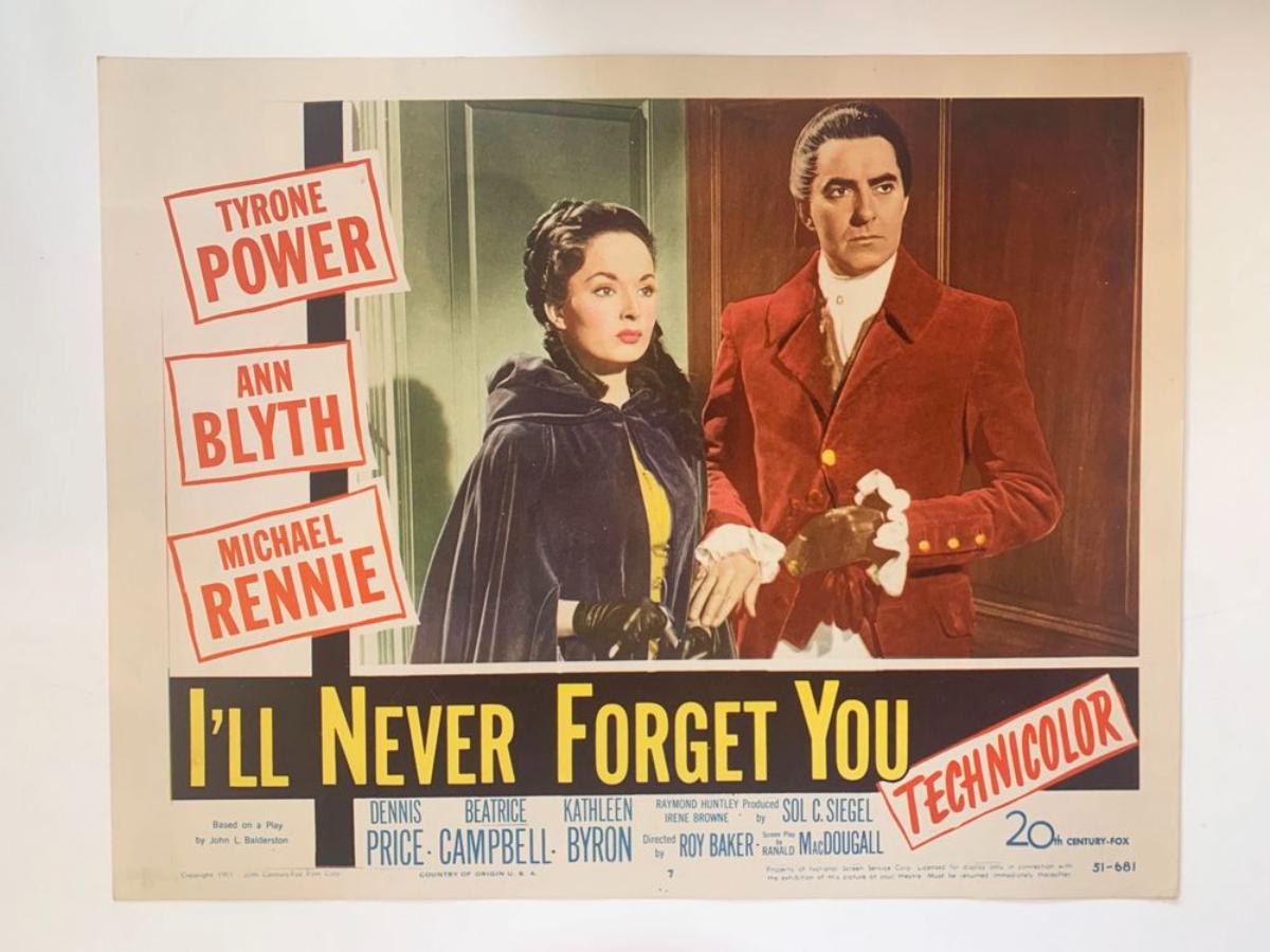 I'll Never Forget You original 1951 vintage lobby card | EstateSales.org