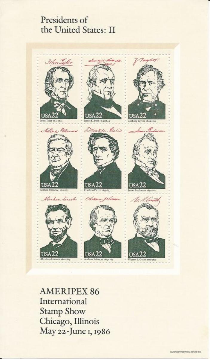Presidents of the United States: II Souvenir Stamp Sheet | EstateSales.org