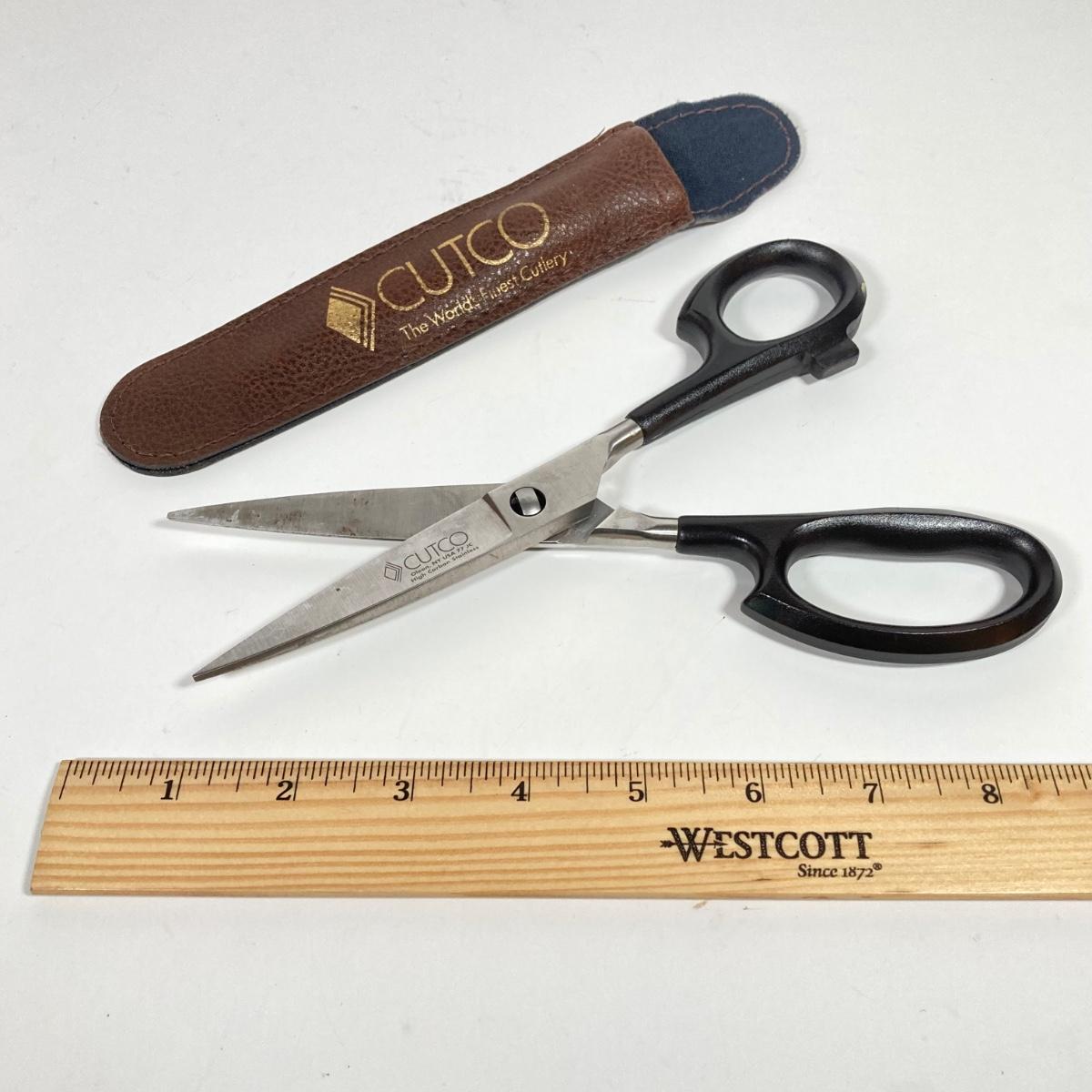 LOT 53: Cutco Cutlery Set with Wood Storage Block and Cutco Scissors ...
