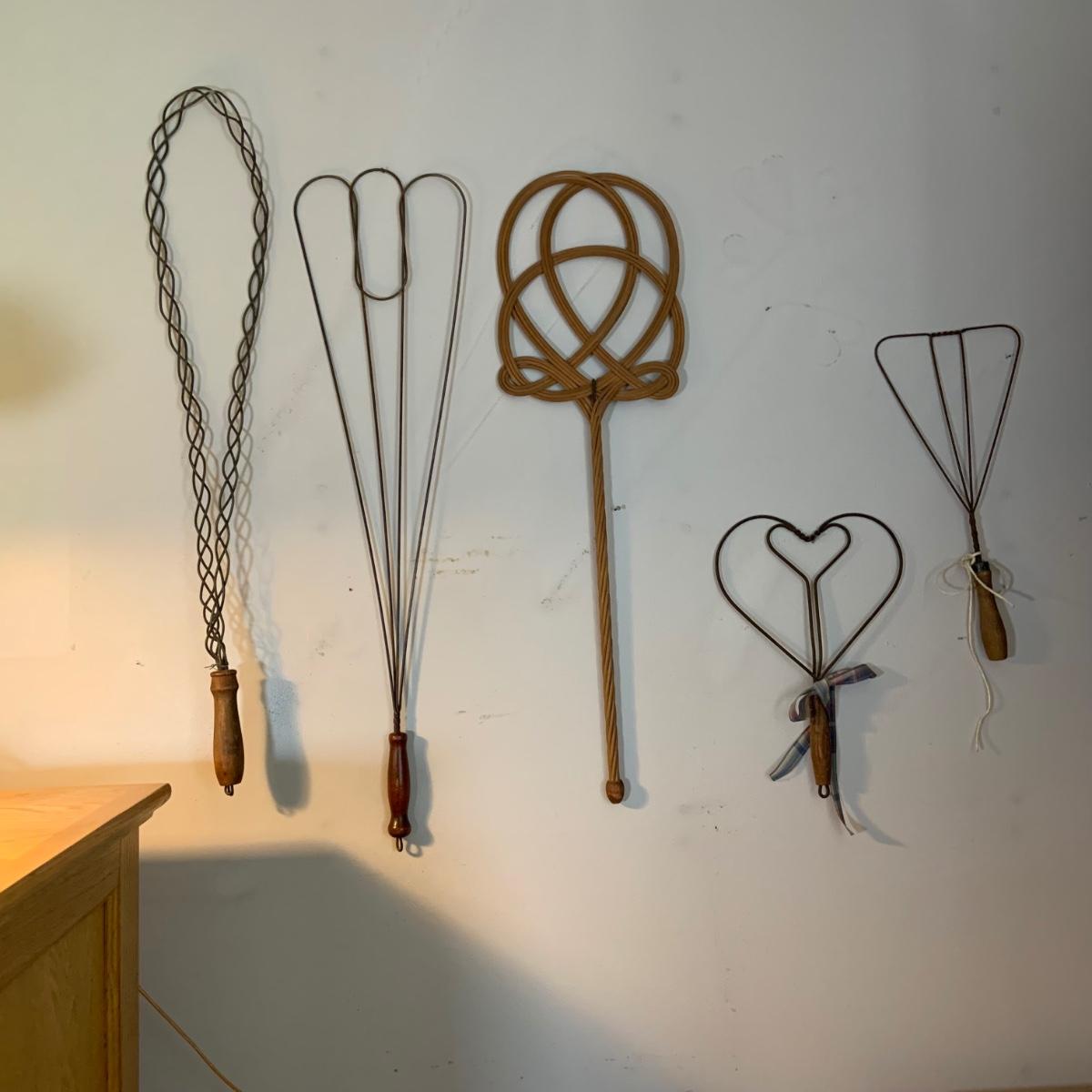 LOT 57: Collection of Antique Wicker and Metal Rug Beaters ...
