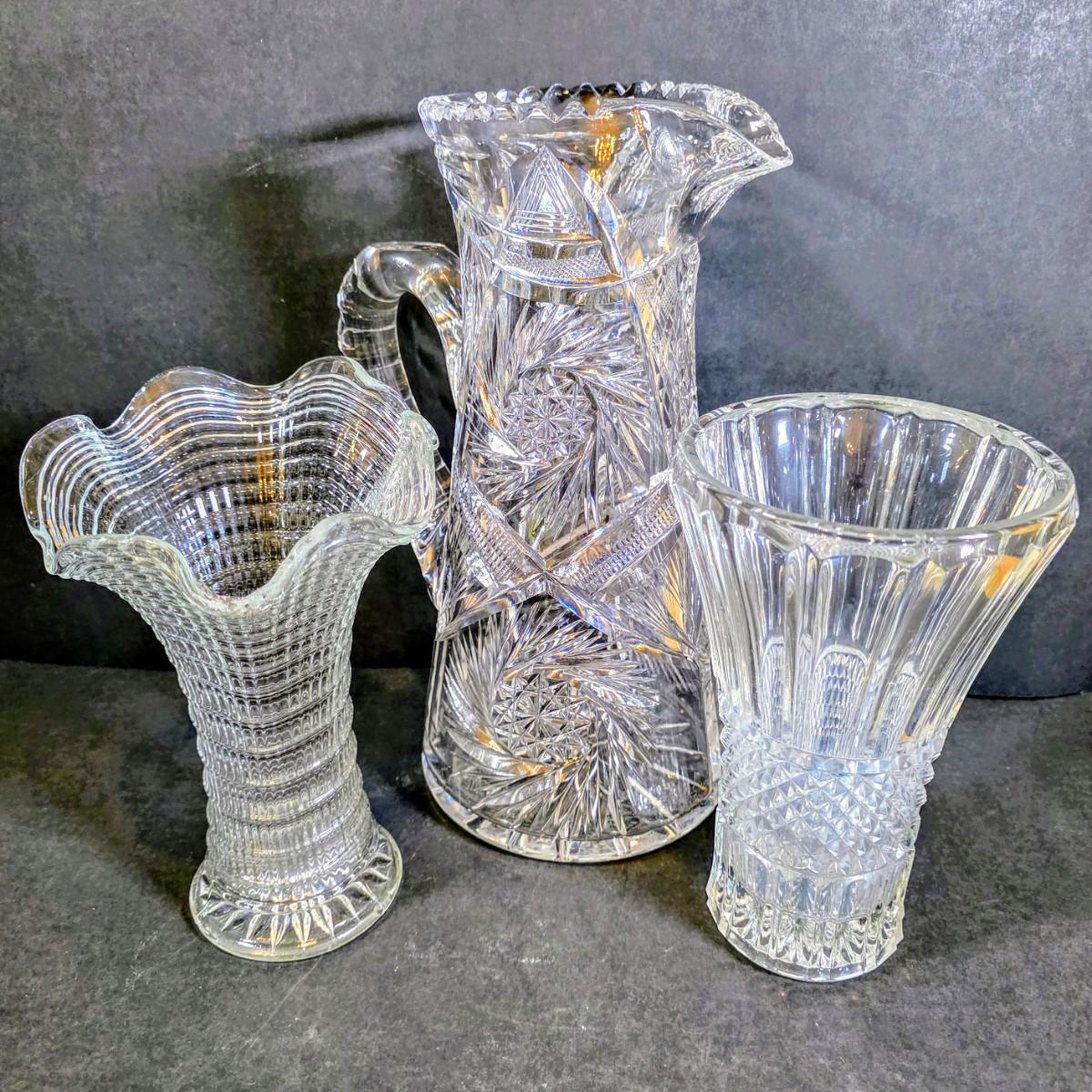 LOT 58D: Vintage Clear Glass & Cut Crystal Pieces, Includes Imperial ...