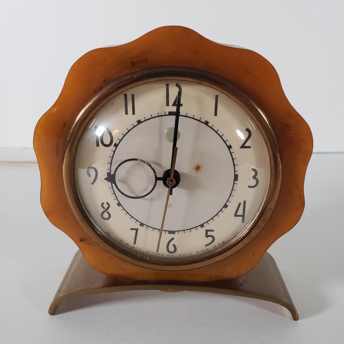LOT 15X: O.B. McClintock Co. Catalin Bakelite Electric Alarm Clock ...