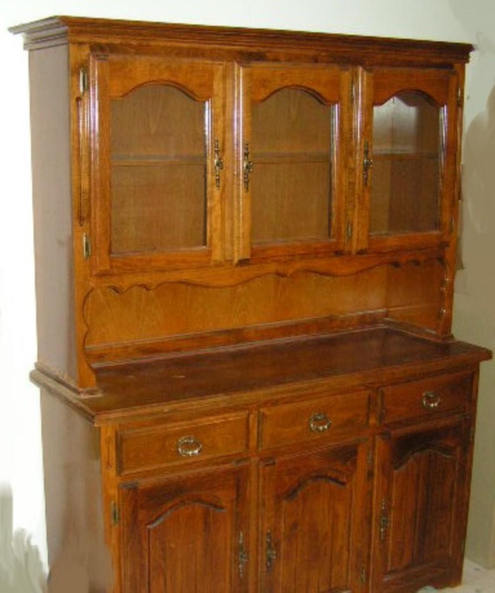 Vintage china hutch, nice solid furniture to display your knickknacks ...