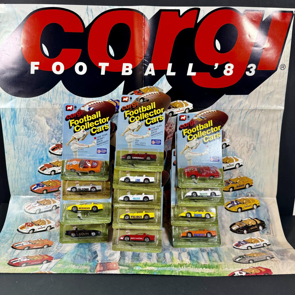 LOT 24: Vintage Corgi Football Collector Cars with Poster | EstateSales.org