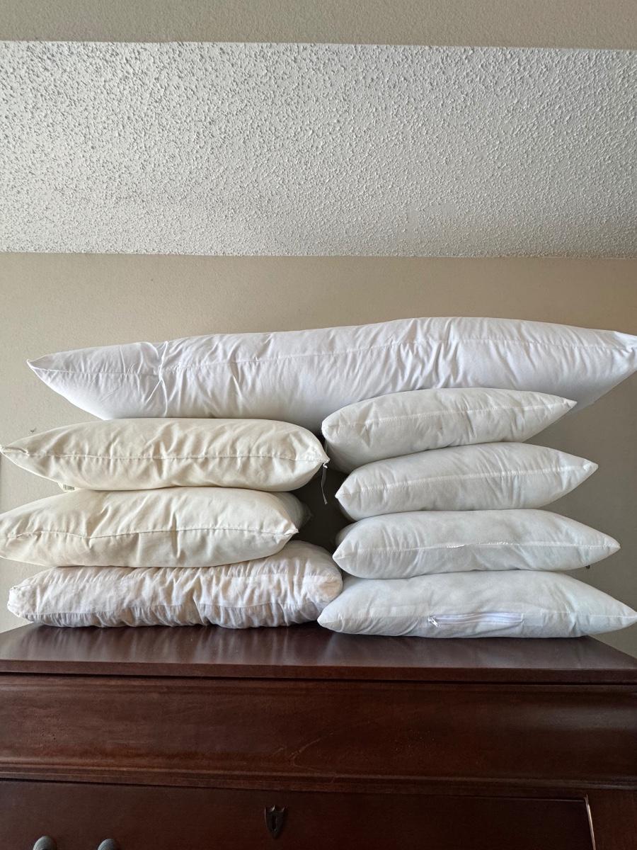 Collection of pillows and fillers of all sizes. | EstateSales.org