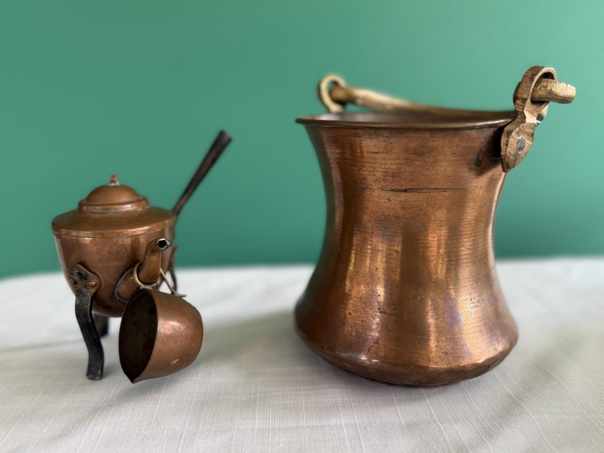 Hammered Copper container 8in, small copper sugar container ...