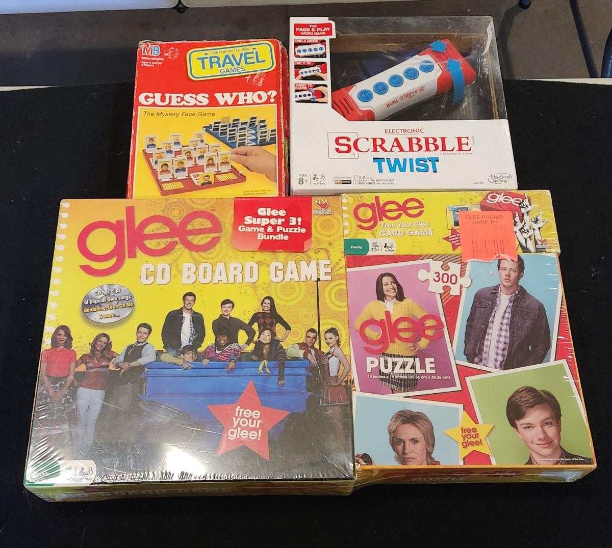 Glee CD board game and Scrabble Twist lot | EstateSales.org