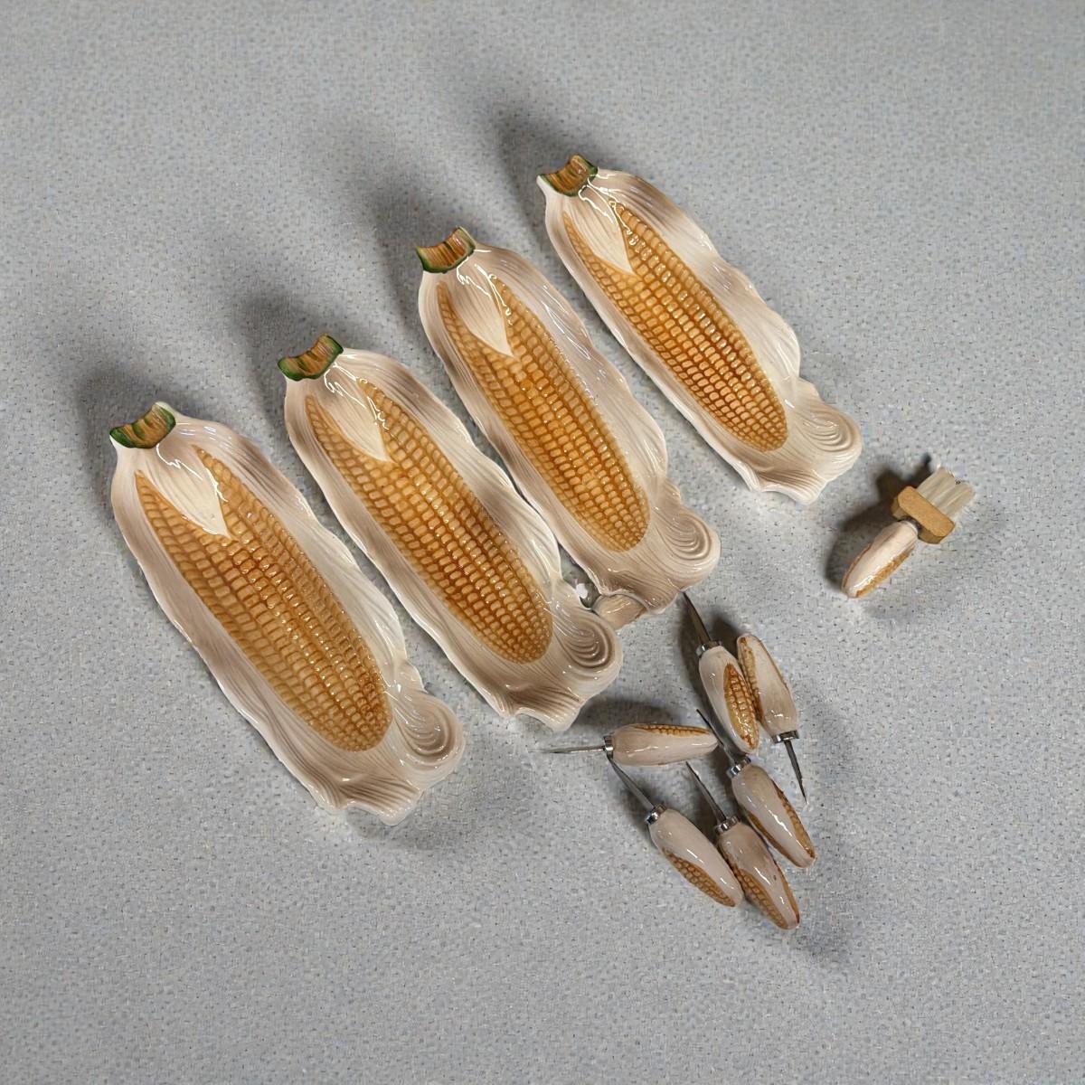 Vintage Corn on the Cob Ceramic Dishes and holders | EstateSales.org