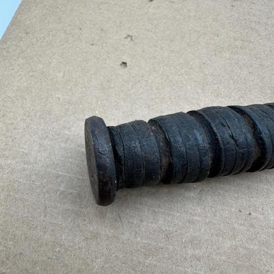 WWII Era U.S. Navy Camillus Fixed Blade Knife – Stacked Leather Handle ...