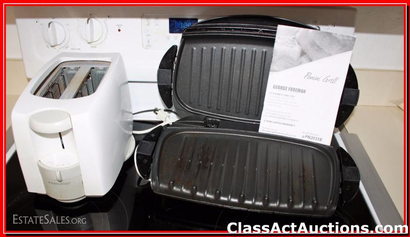 George Forman Panini Grill, & Toaster - Lot 252 | EstateSales.org