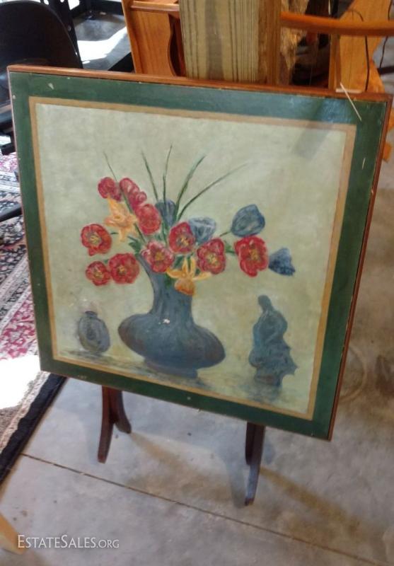 Hand Painted Card Table | EstateSales.org